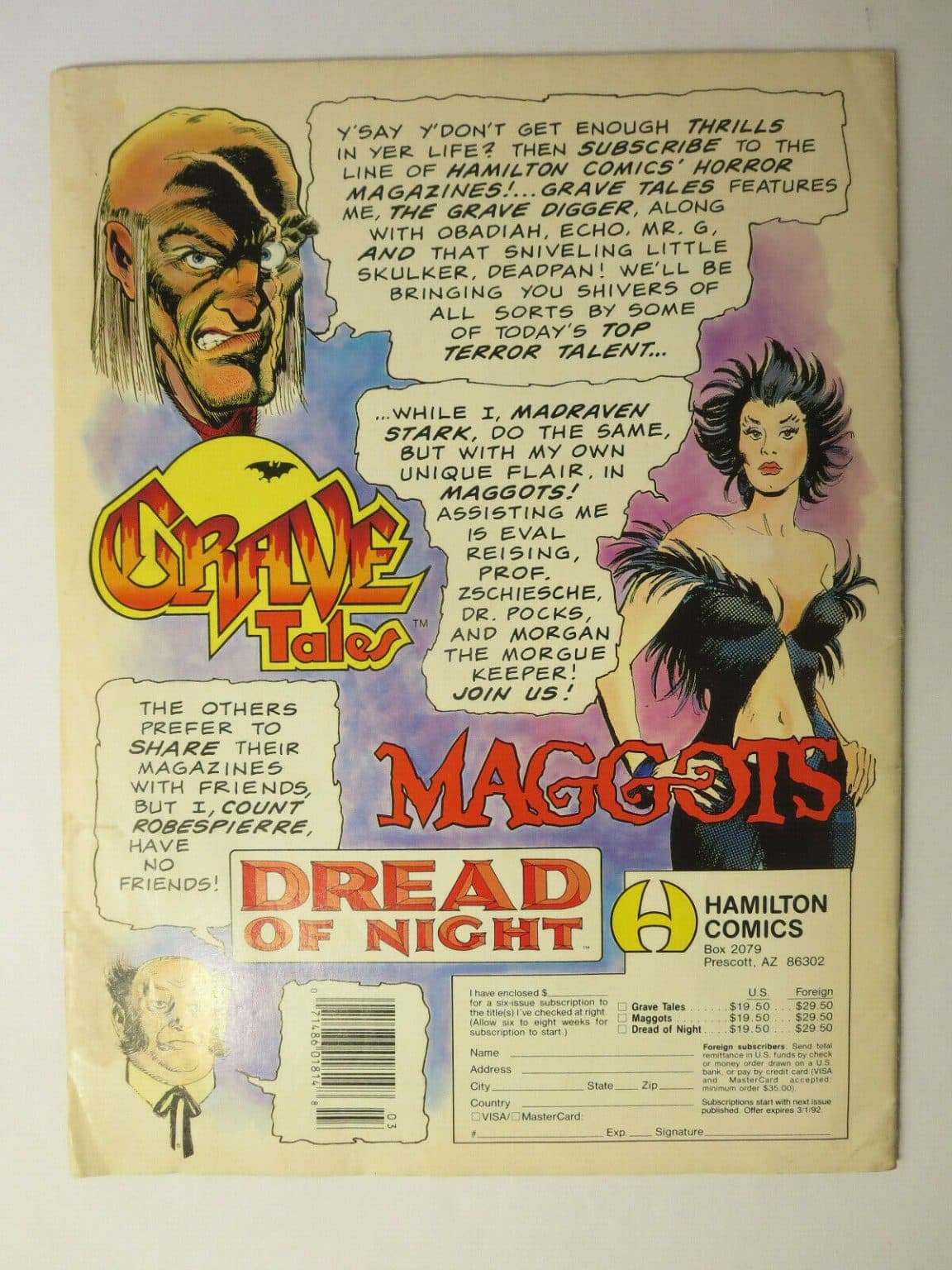 Maggots #3 Comic Horror Magazine - Madraven Stark - Mar 1992 – MR-SPORT ...